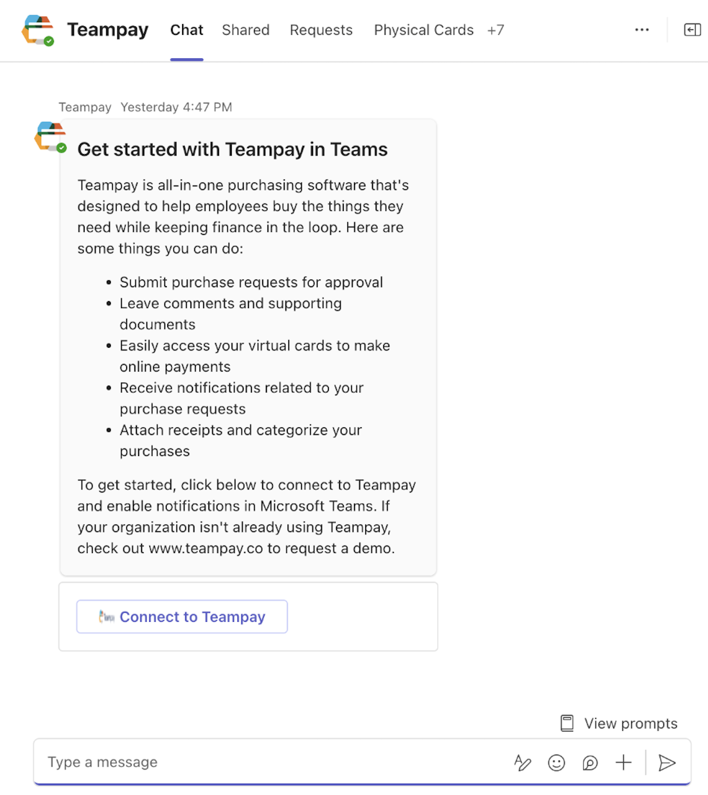 Setting-Up the Teampay App in Microsoft Teams – TeamPay